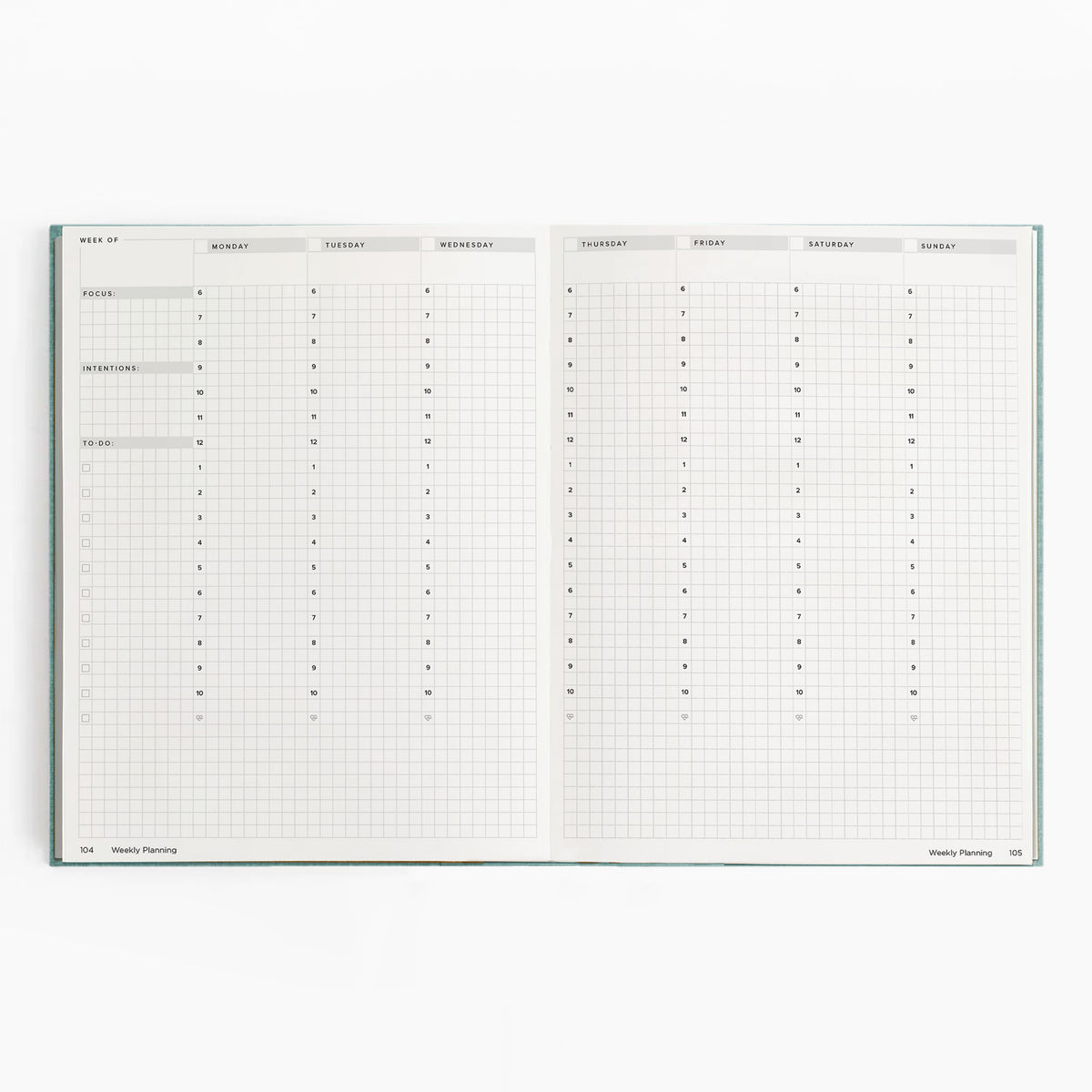 Undated Vertical Weekly Planner - Cloth Flex | Hemlock & Oak