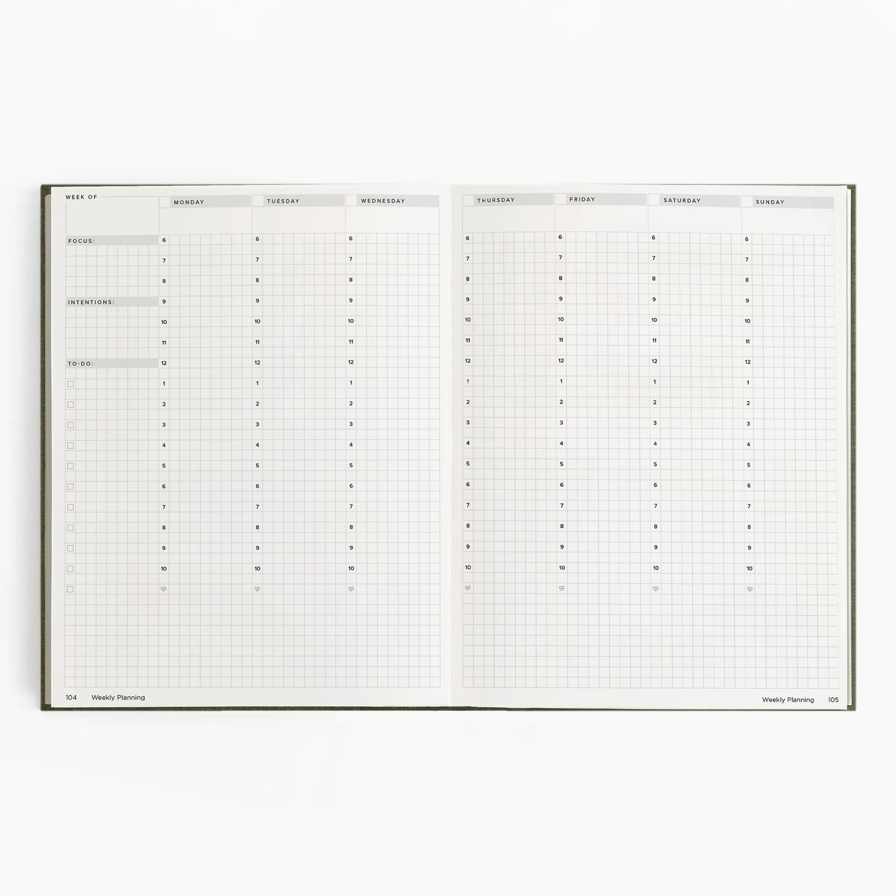 Undated Vertical Weekly Planner - Cloth Flex | Hemlock & Oak